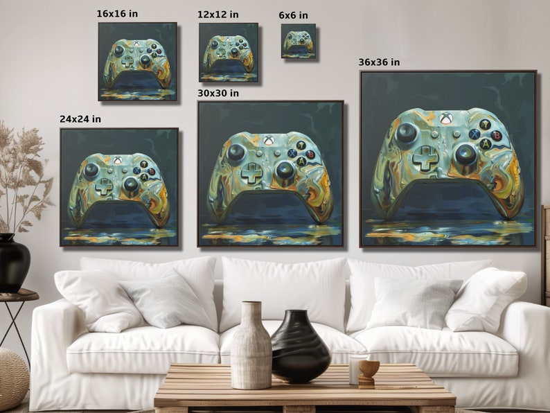 Xbox Painted Controller Print, Vintage Video Game Artwork, Wall Poster ...
