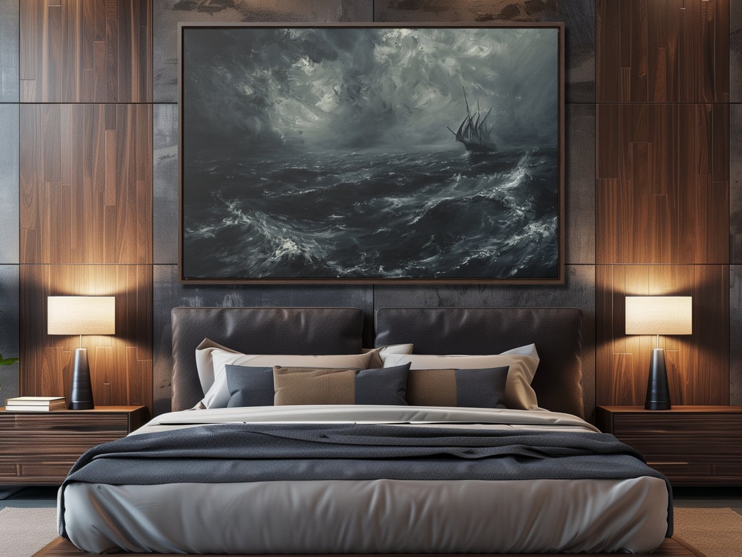 Ocean Storm, Ocean Waves Wall Art Canvas, Wave Painting, Ocean Painting ...