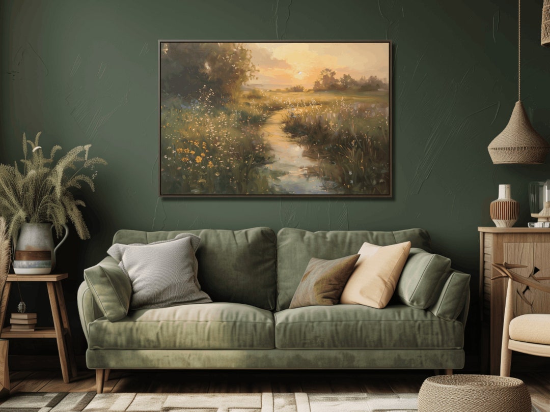 French Countryside, Watercolor Painting, Wildflower Field, Nature ...