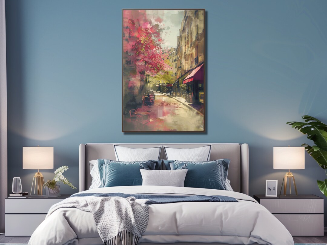 Paris in Spring Framed Canvas Art, French Scenery Wall Decor - Etsy