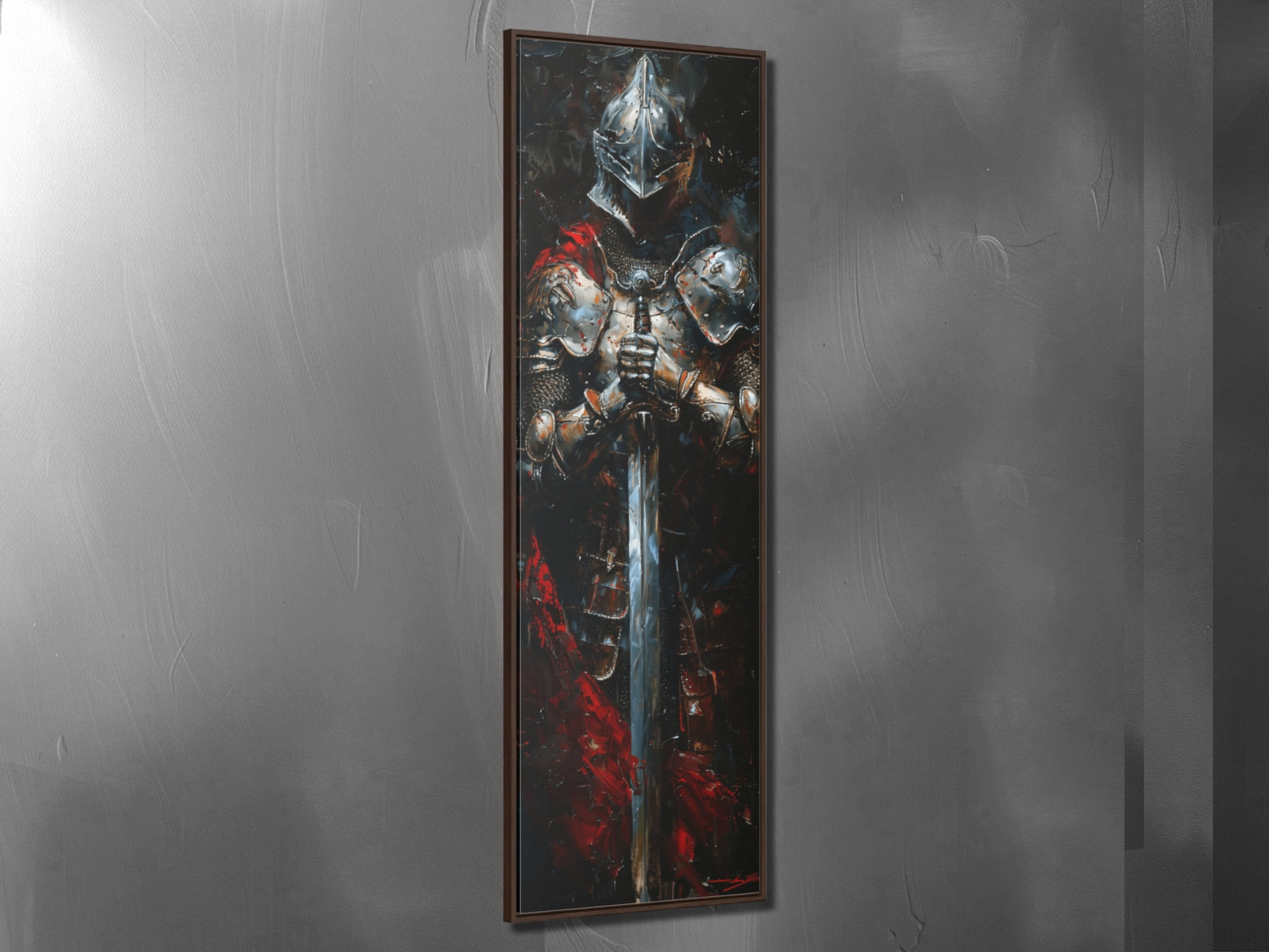 Knight Armor Wall Art Canvas Oil Painting, Knights Templar Art ...