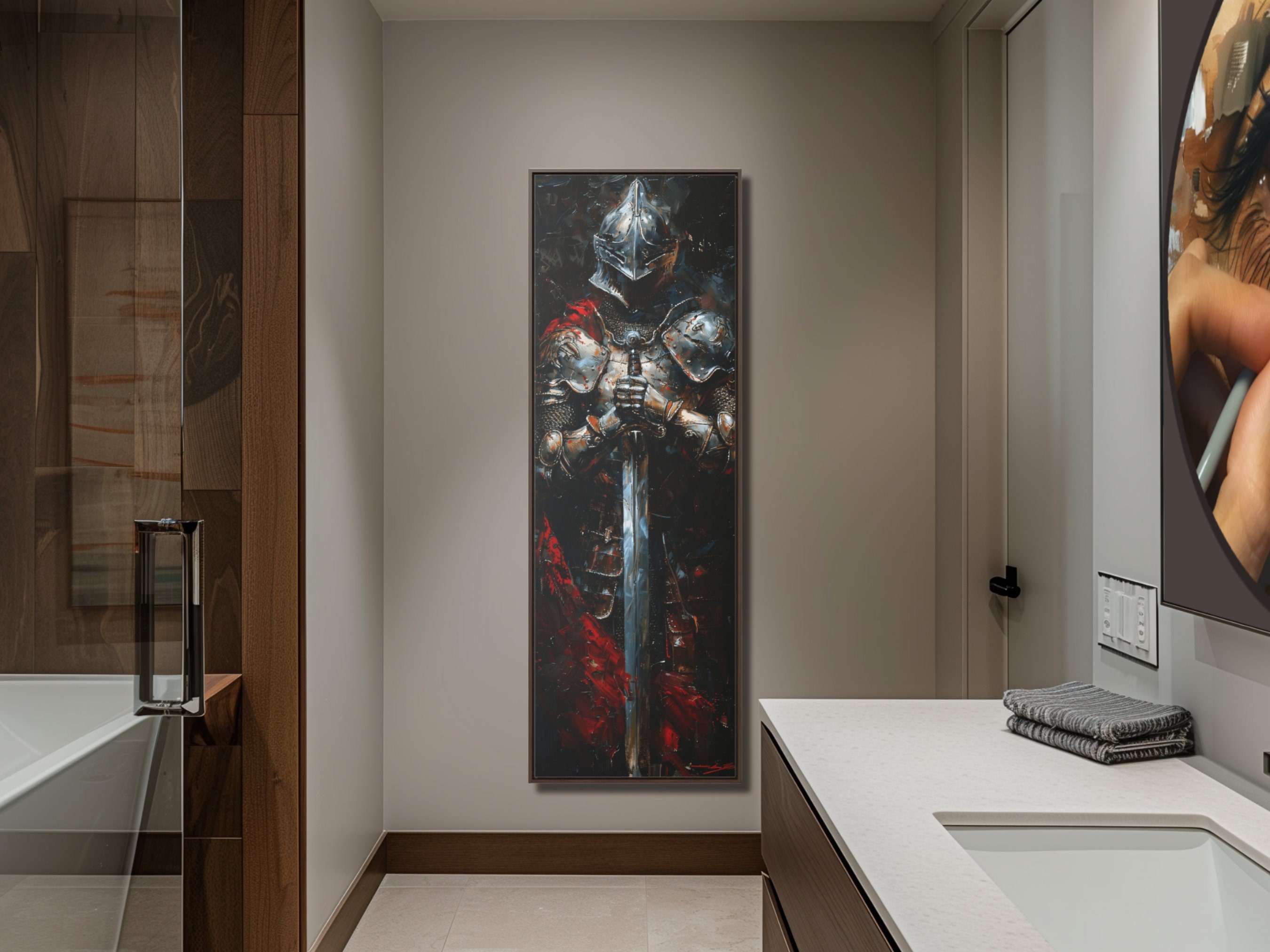 Knight Armor Wall Art Canvas Oil Painting, Knights Templar Art ...