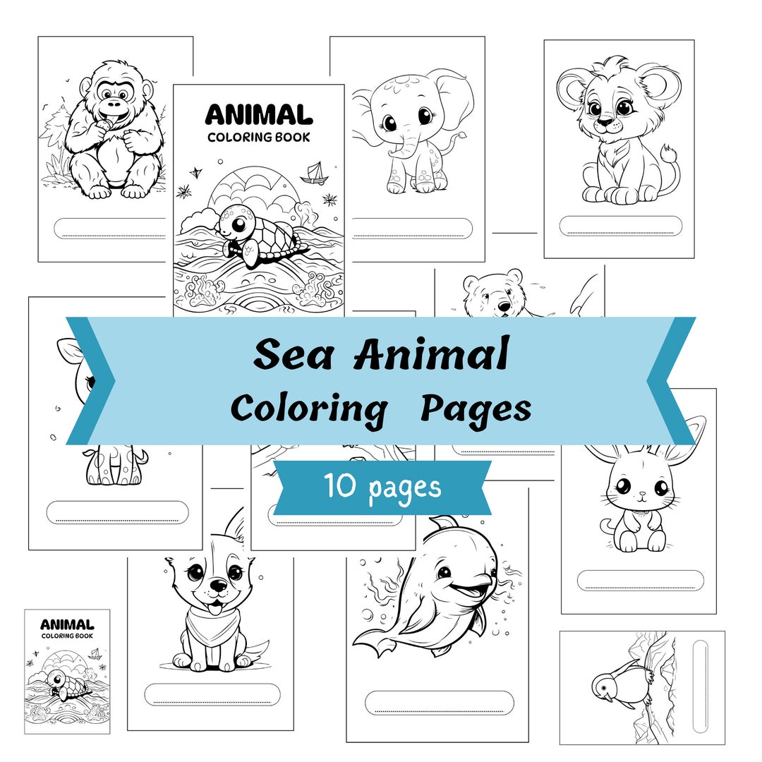 Sea Animals Coloring Pages Printable Animal Colouring Page Under the ...