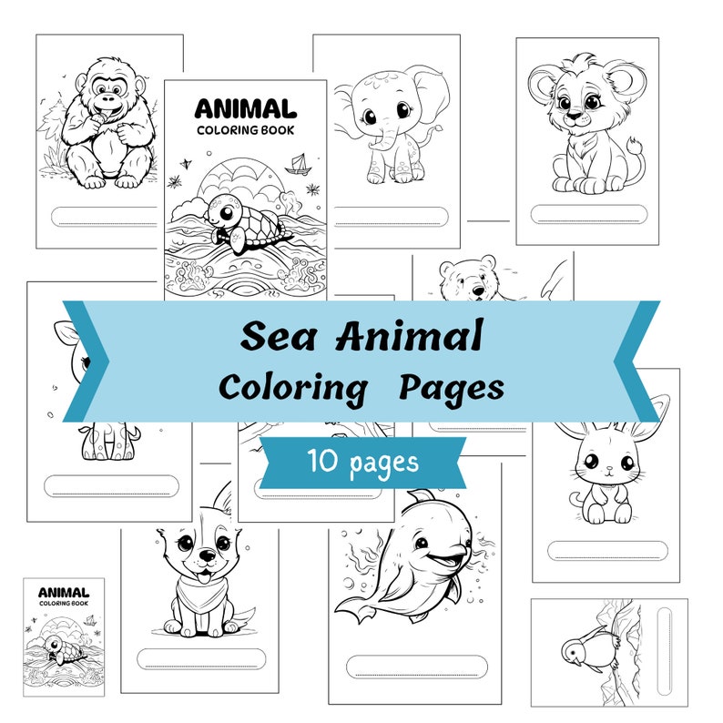 Sea Animals Coloring Pages Printable Animal Colouring Page Under the ...