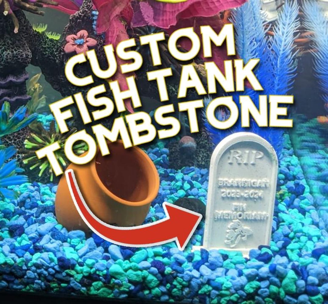 Personalized Fish Gravestone: Aquarium Memorial Tombstone - Etsy