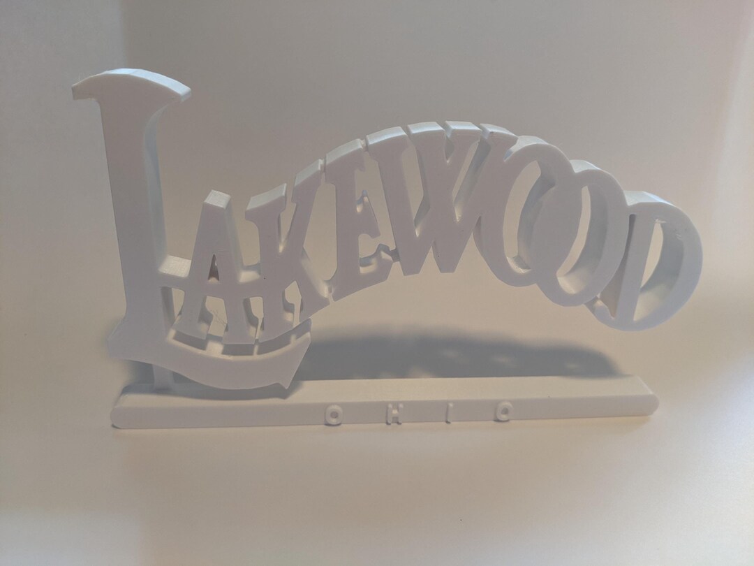 Lakewood Ohio "script" Sign - 3D Desktop Sign, Styled After Cleveland ...