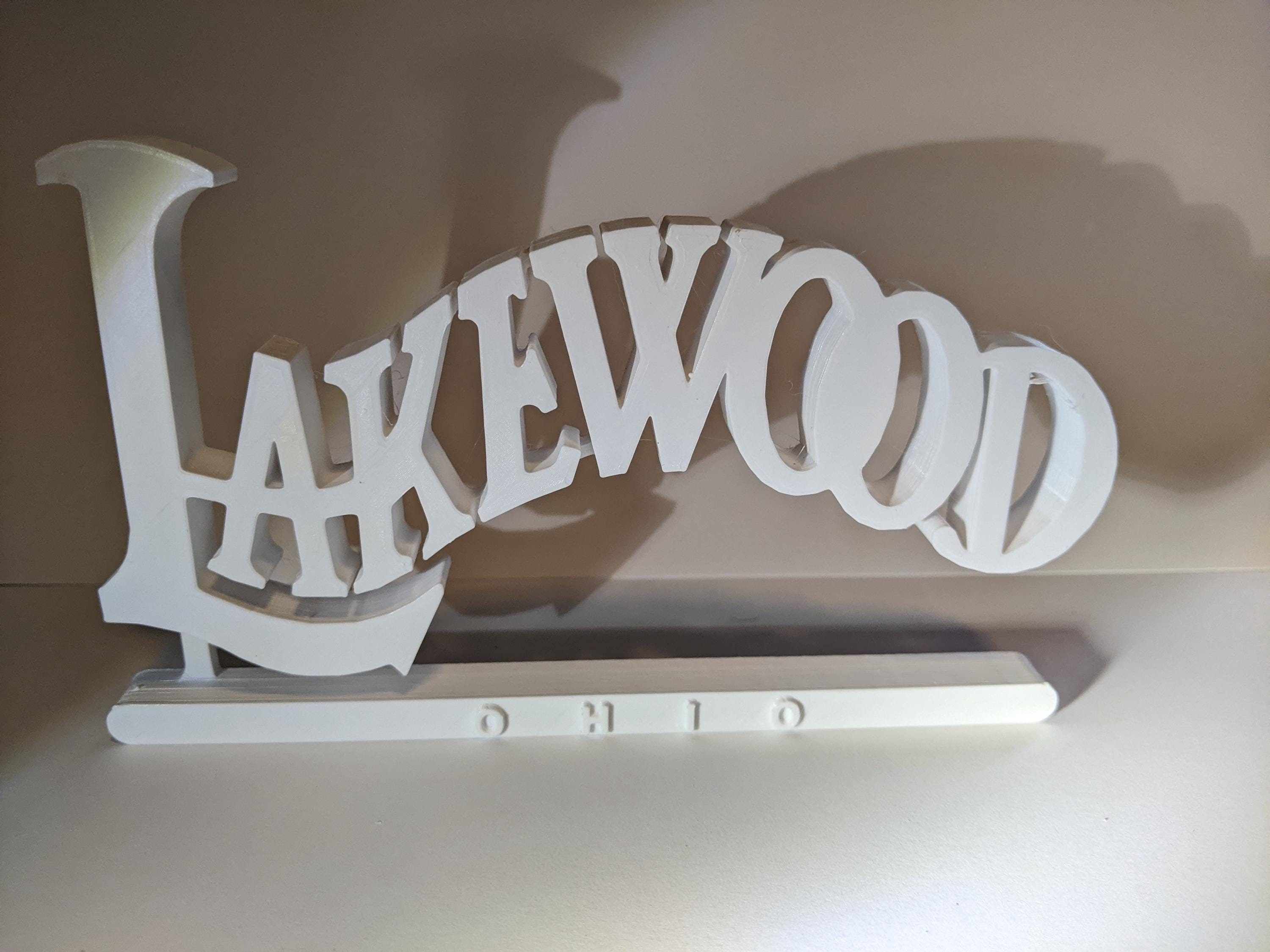 Lakewood Ohio "script" Sign - 3D Desktop Sign, Styled After Cleveland ...