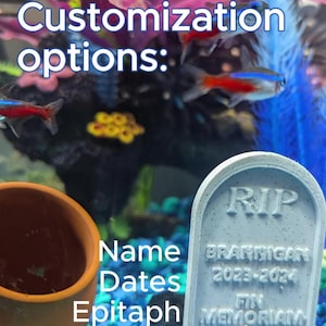 Personalized Fish Gravestone: Aquarium Memorial Tombstone - Etsy