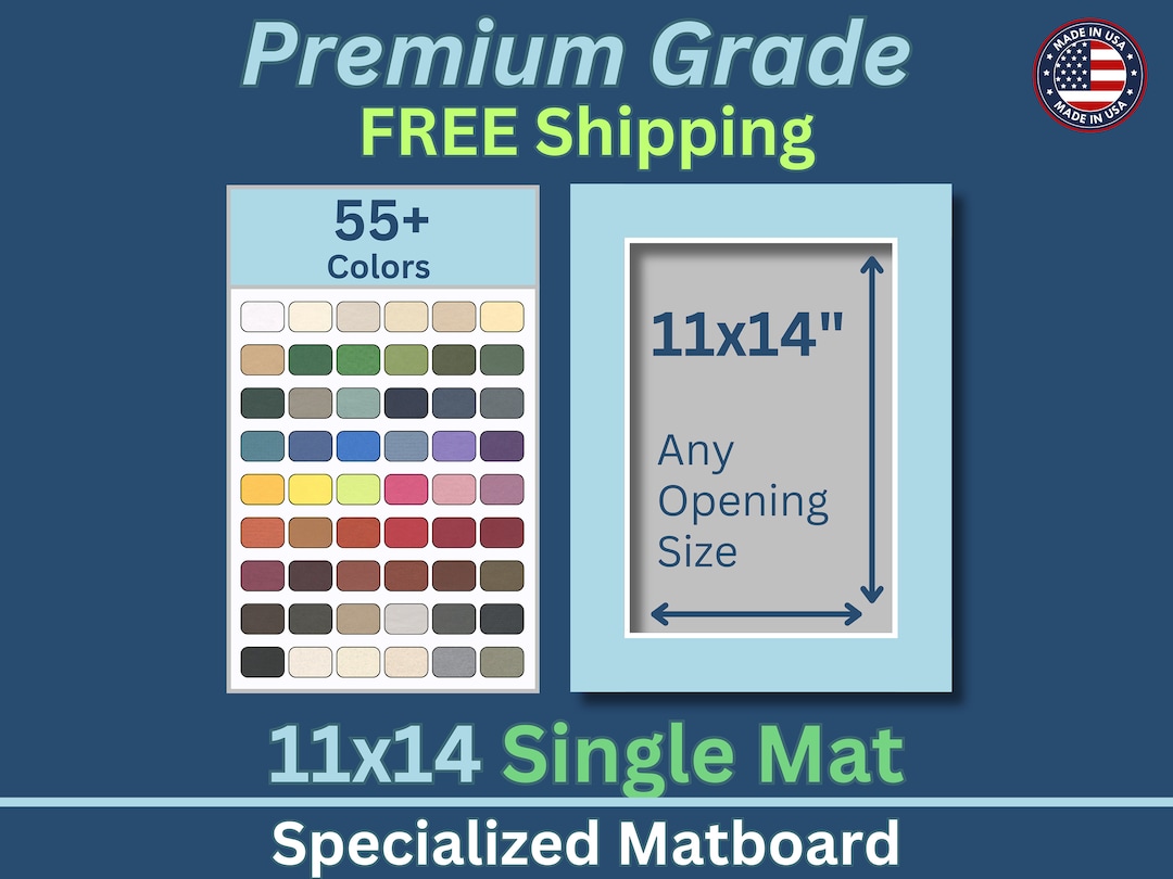 11x14 Custom Premium Matboard | 50+ Colors| Acid Free | 11x14 Matboard ...