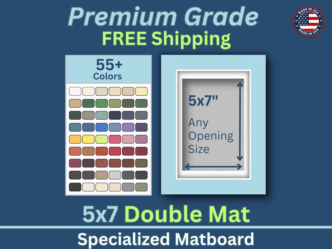 5x7 Custom Premium Double Matboard | 50+ Colors | Acid Free | 5x7 ...