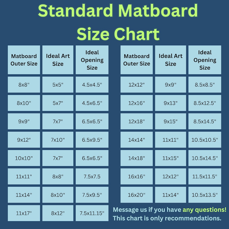 8x8 Custom Premium Double Matboard 50 Colors Acid Free 8x8 Matboard Any ...