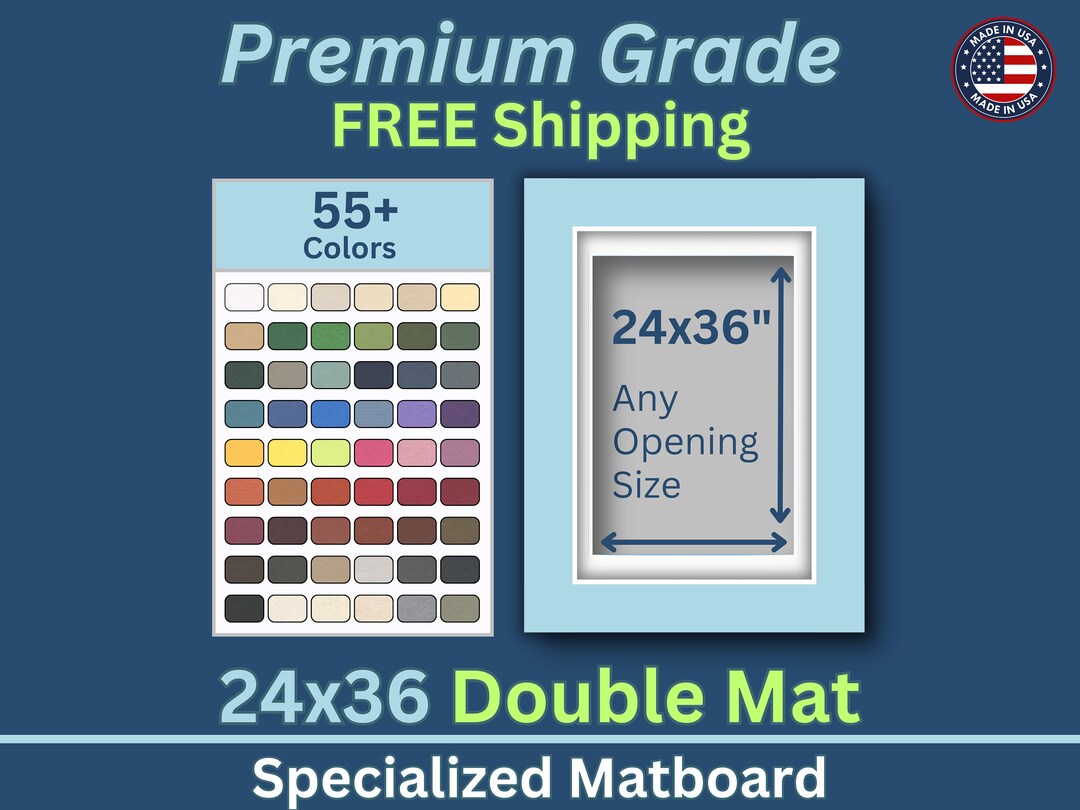 24x36 Custom Premium Double Matboard | 50+ Colors | Acid Free | 24x36 ...