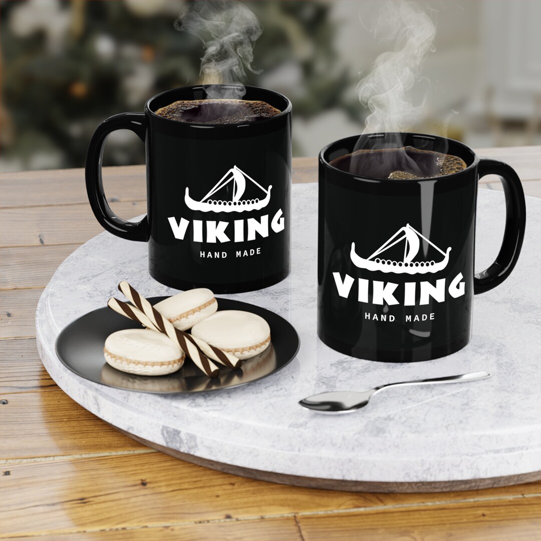 Viking Glass Logo Sticker Black Coffee Mug, 11oz - Etsy