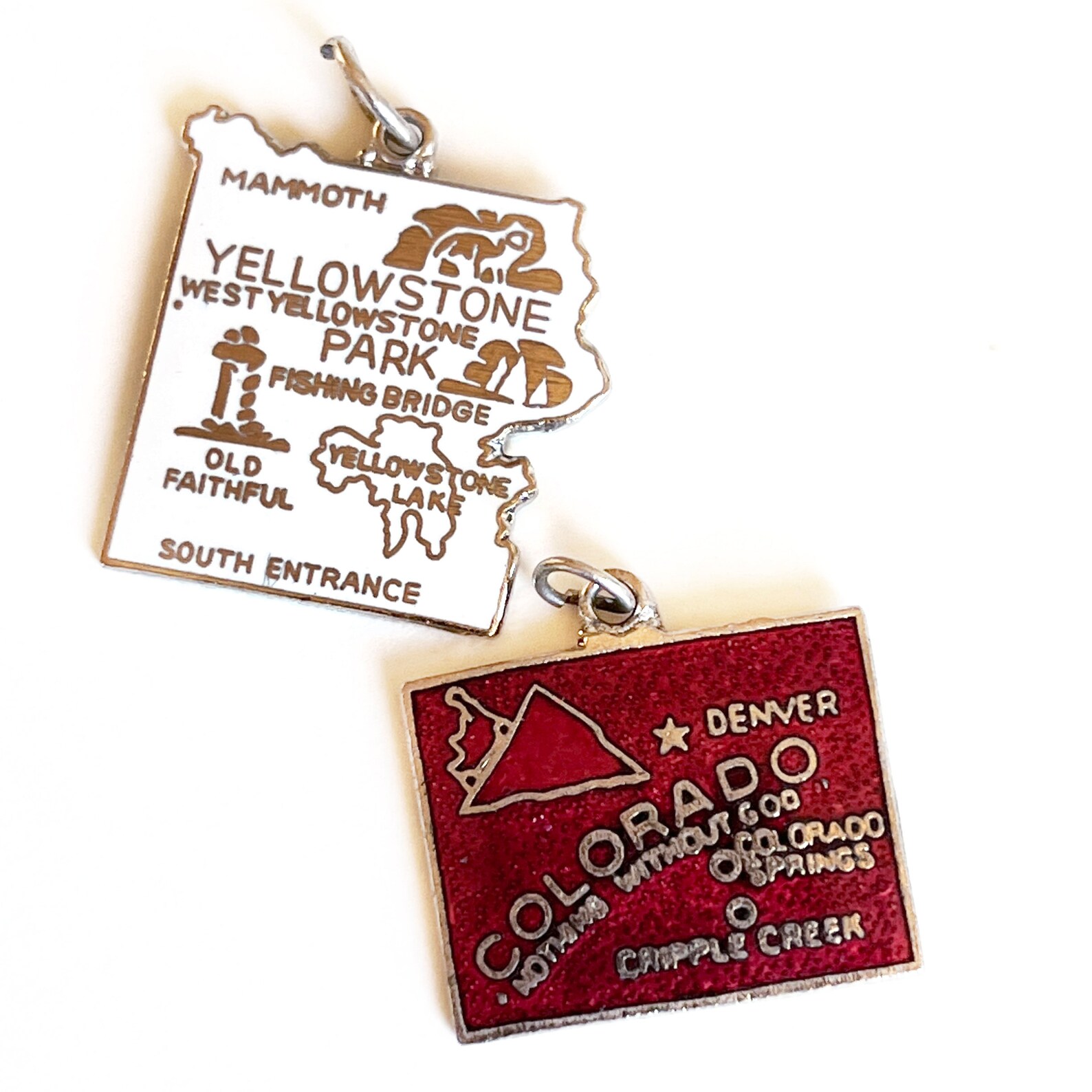 Vintage Enameled US State Charms. Sterling Silver. Travel - Etsy