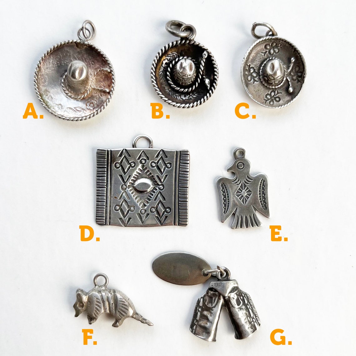 Vintage Enameled US State Charms. Sterling Silver. Travel - Etsy