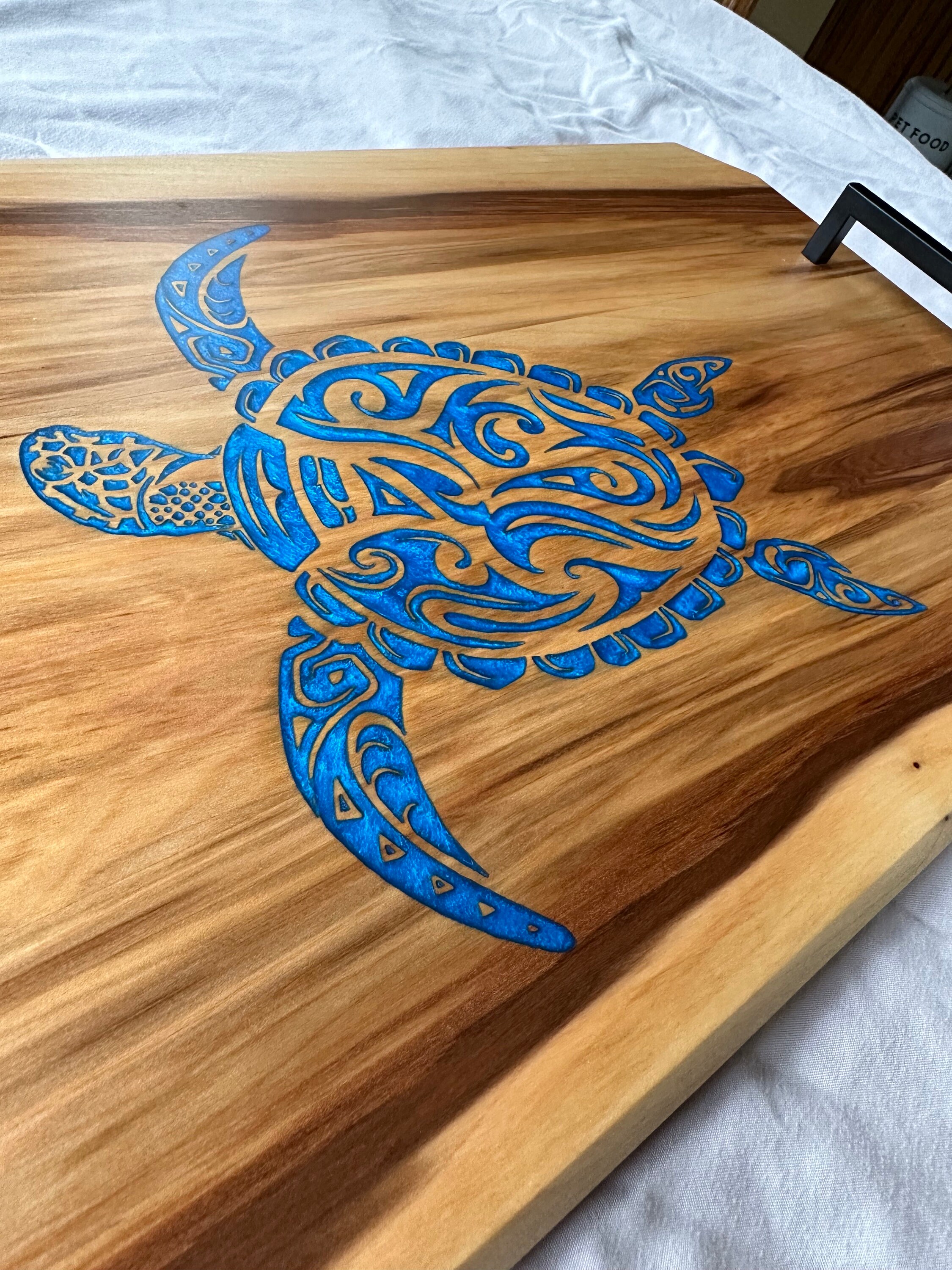 Custom Charcuterie Board With Animal Epoxy Inlay Personalized Serving ...