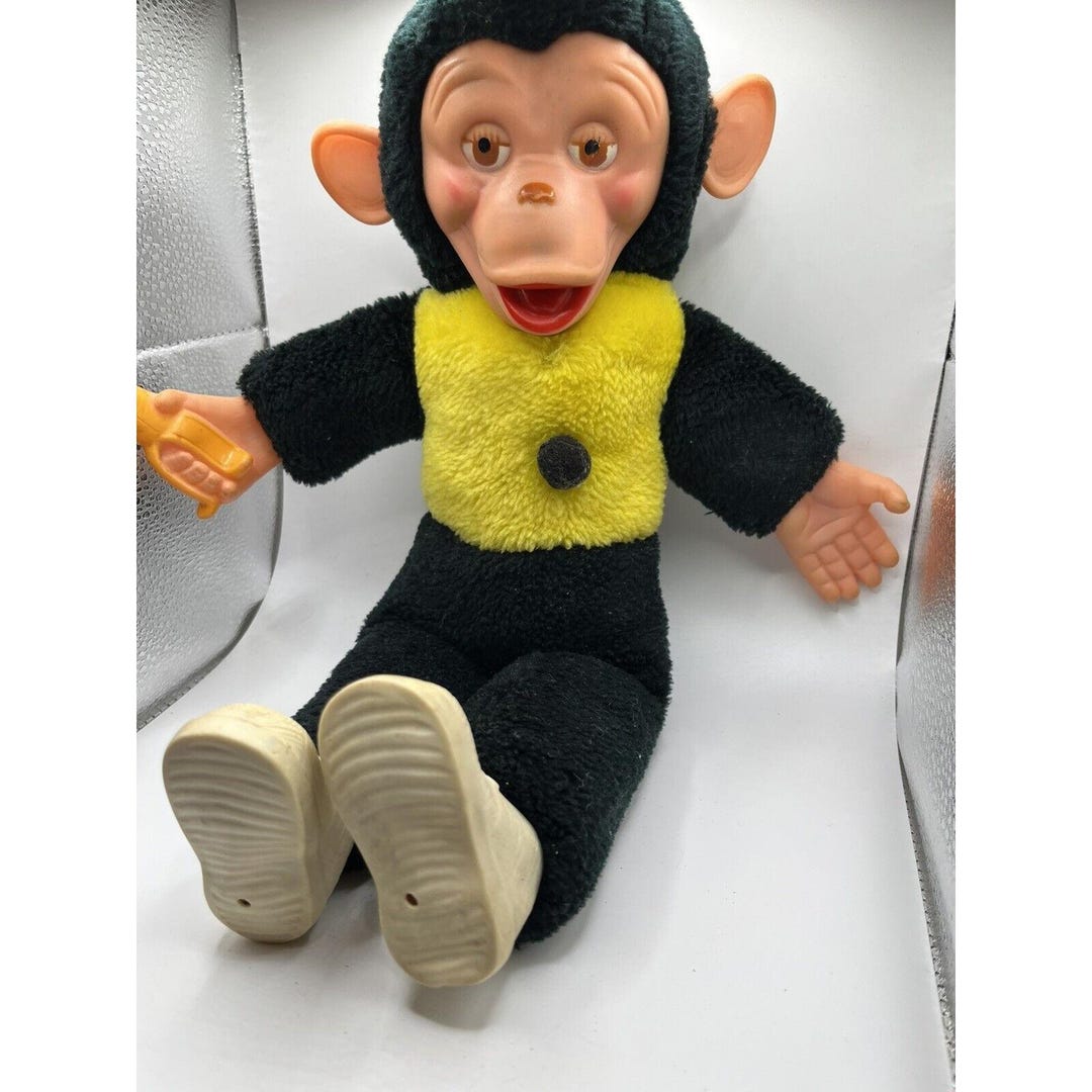Vtg Zippy Monkey Mr Bim Zip Plush Banana Toy Rubber Face Doll 16" Howdy ...