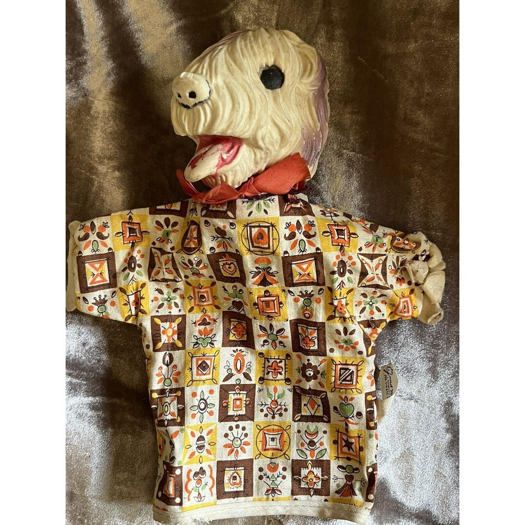 Vintage 1960 Disney Gund SHAGGY DOG Hand Puppet, Rubber Head Cloth Body ...