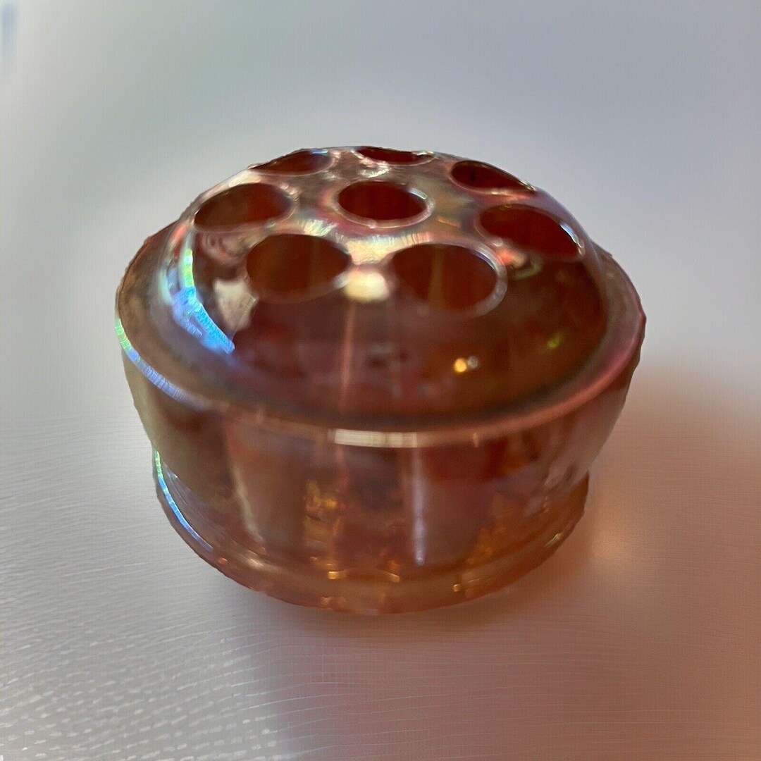 CARNIVAL GLASS Flower Frog -marigold Peach Opal - Etsy