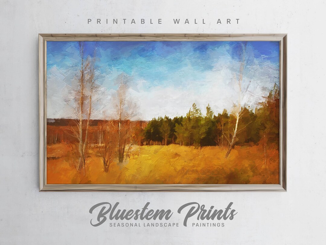 Prairie Grass Landscape Print | Printable Wall Art | Nature Painting ...