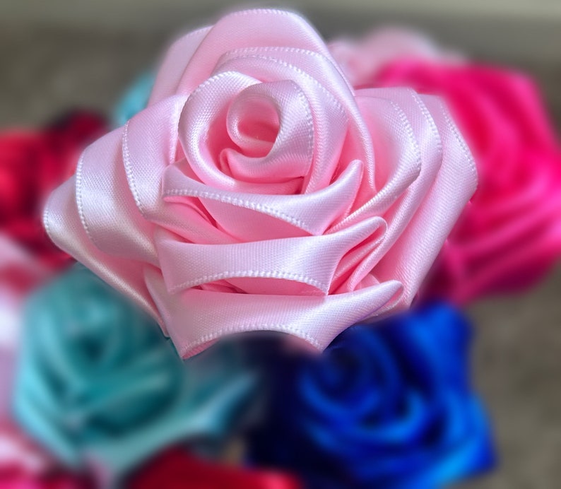 Premade Ribbon Roses - Etsy