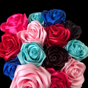 Premade Ribbon Roses - Etsy