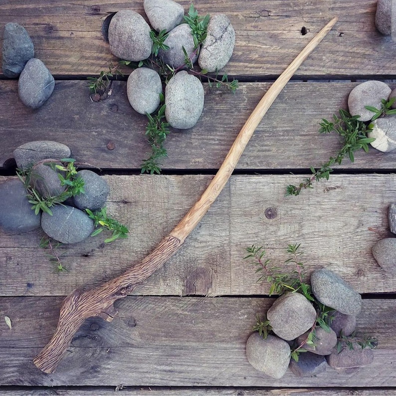 Curved Oak Wand - Etsy