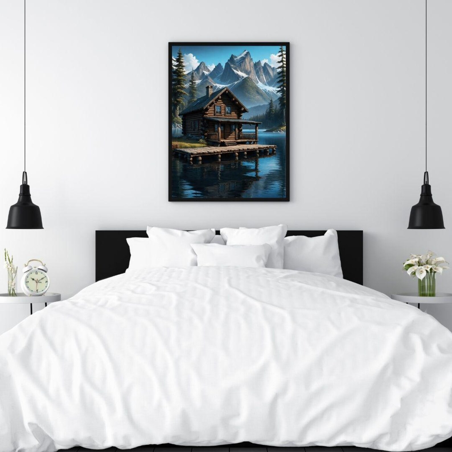 Cabin on the Lake Digital Poster - Etsy