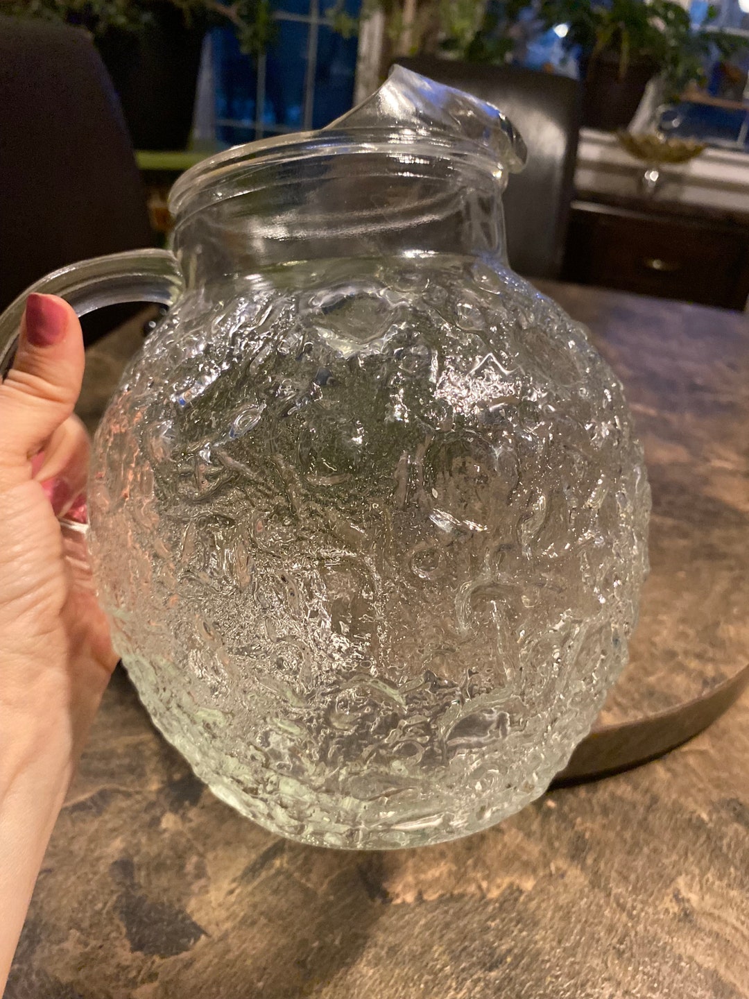 Vintage Milano Clear Bubble Glass Pitcher - Etsy