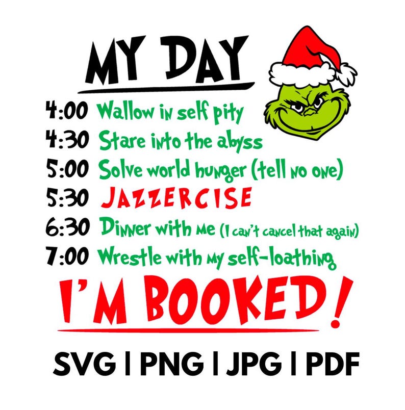 My Day, Grinch Schedule - Etsy