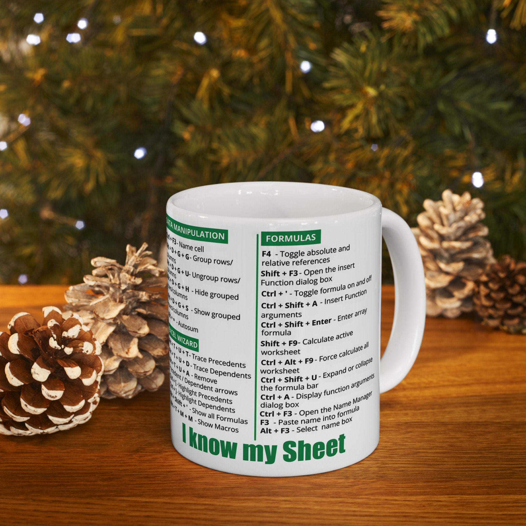 Excel Shortcuts Spreadsheet Office Mug Colleagues Coworker Funny Mugs ...