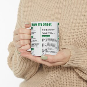 Excel Shortcuts Spreadsheet Office Mug Colleagues Coworker Funny Mugs ...