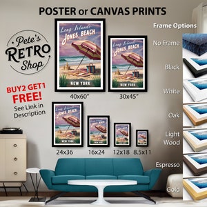 Long Island Retro Travel Poster or Canvas Print. New York Beach ...