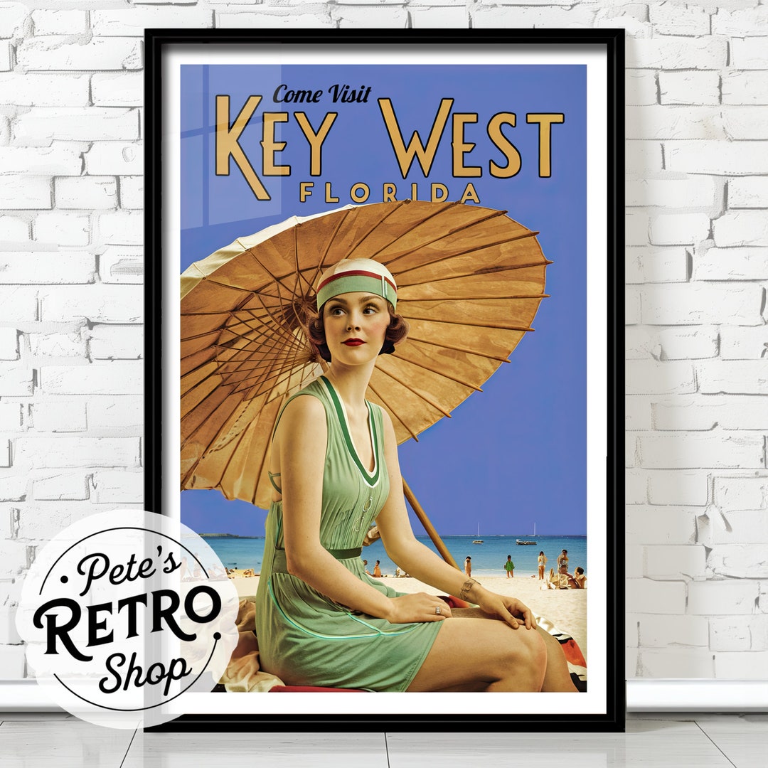 Key West Retro Travel Poster or Canvas Print. Vintage Florida ...