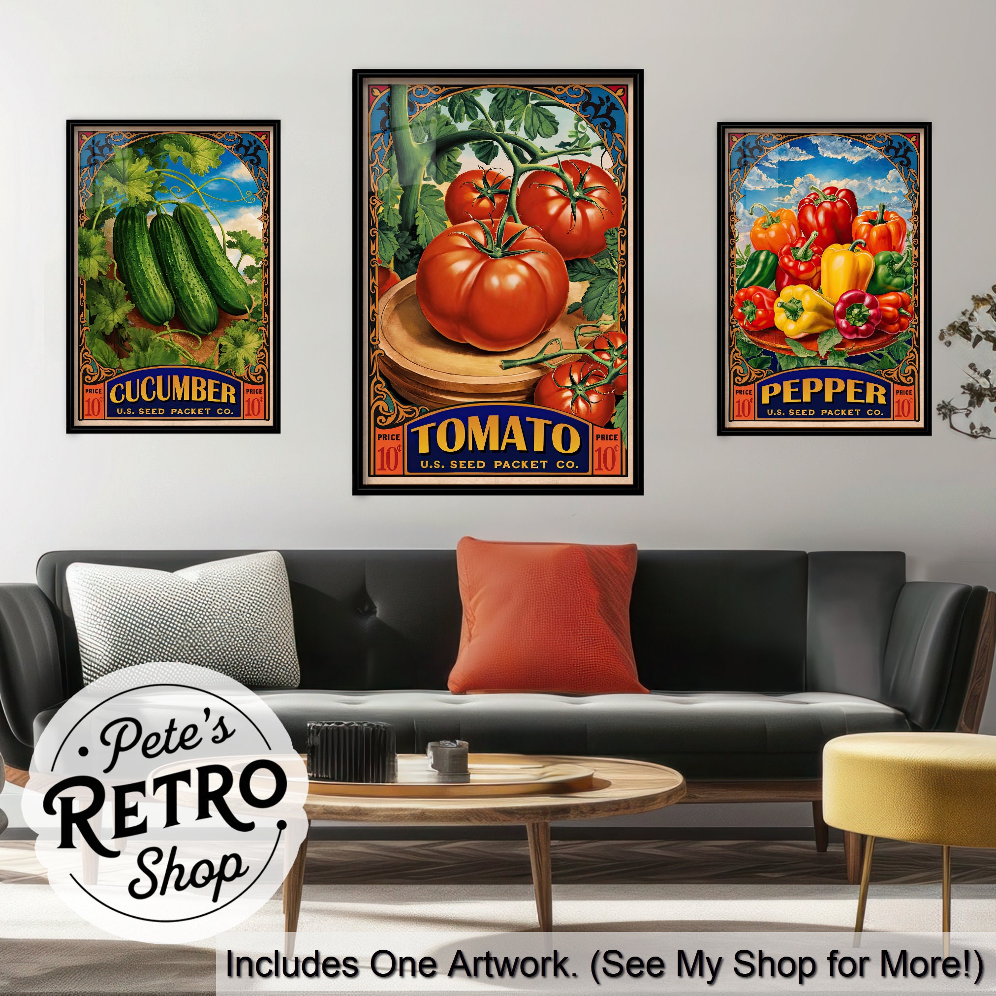 Tomato Seed Packet Poster or Canvas Print. Vintage Kitchen Wall Art ...