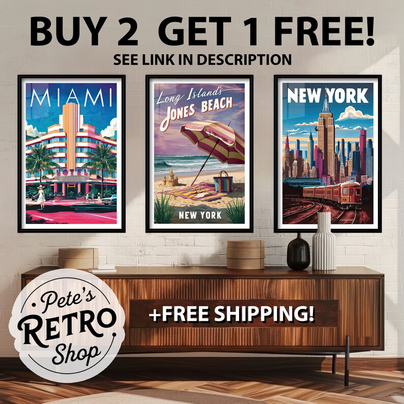 Long Island Retro Travel Poster or Canvas Print. New York Beach ...