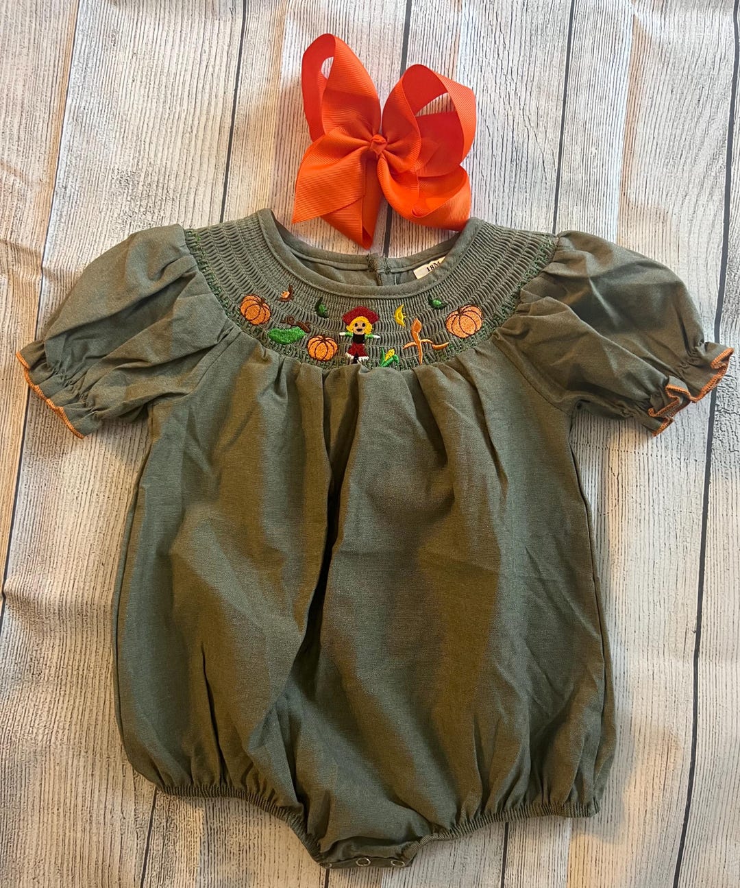 Smocked Fall Scarecrow Bubble Outfit - Etsy