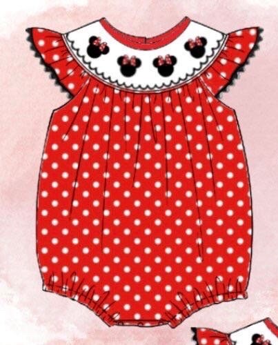 Minnie Mouse Hand Smocked Bubble or Bloomer Set - Etsy