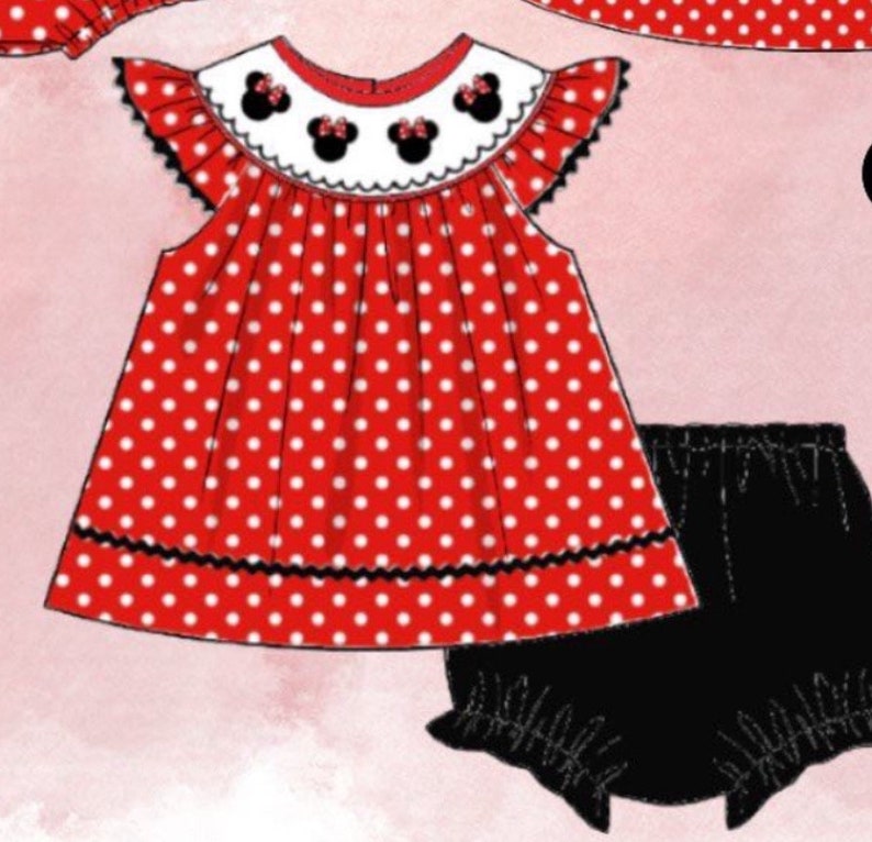 Minnie Mouse Hand Smocked Bubble or Bloomer Set - Etsy