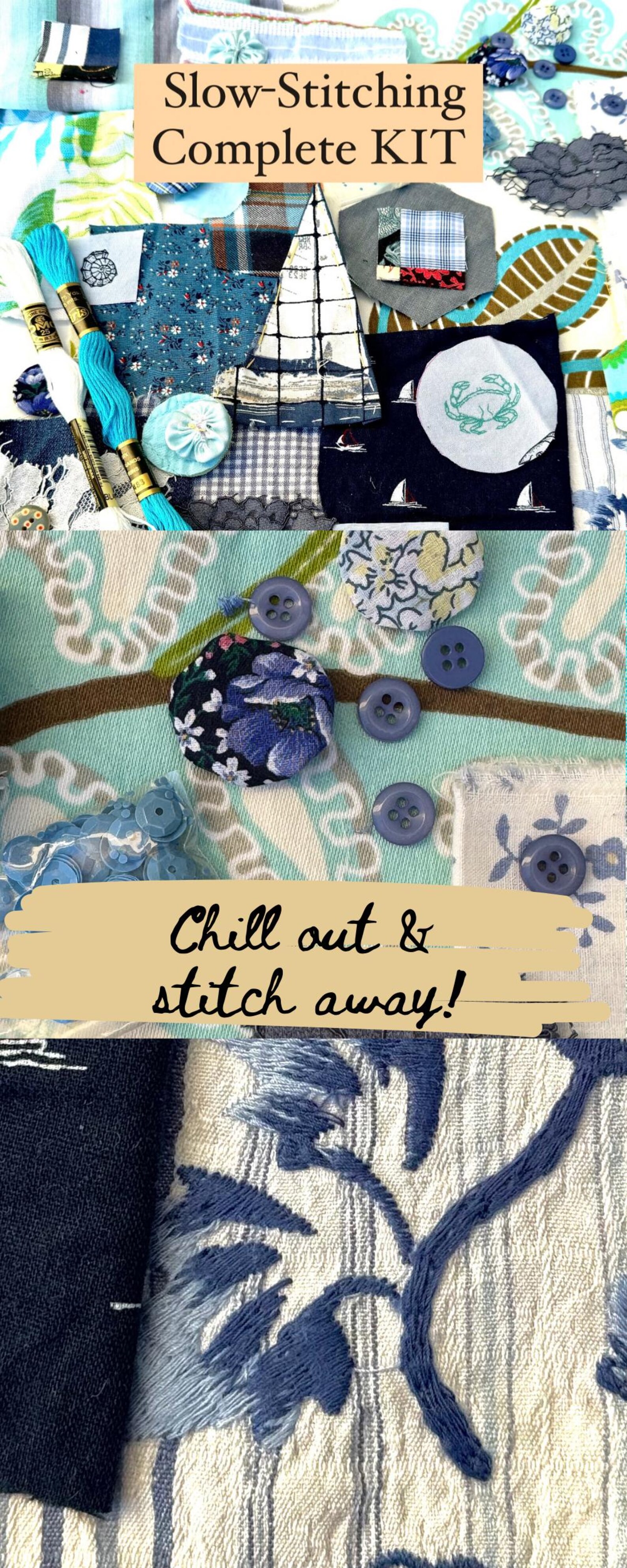Ocean Inspired Complete Slow Stich Kit for Beginner DIY Sailing Fabric ...