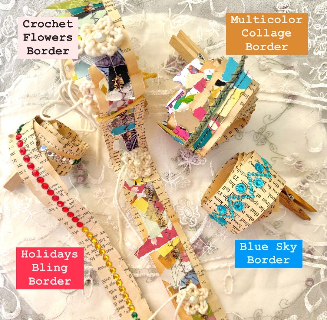 Vintage Look Handmade Journal Border Page Embellishment for Old Fancy ...