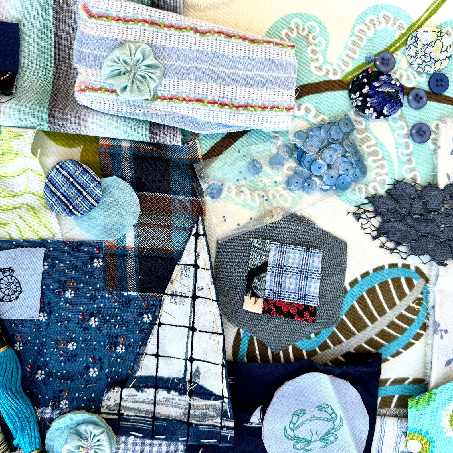 Ocean Inspired Complete Slow Stich Kit for Beginner DIY Sailing Fabric ...