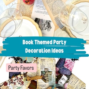 Book Club Decor Book Party Decoration | Vintage French Book Page Bundle ...
