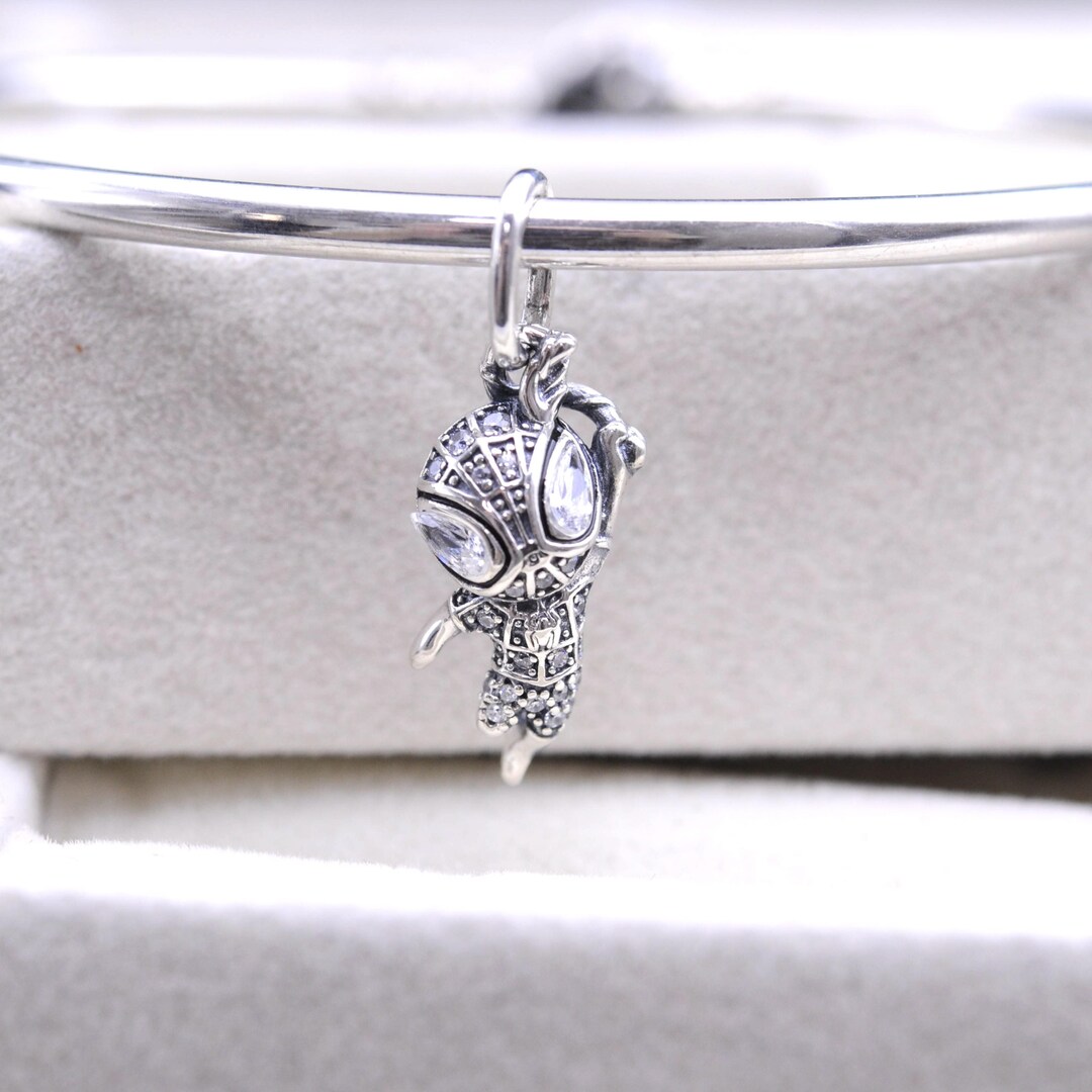 Sterling Silver Spider-man Pavé Dangle Charm - Etsy