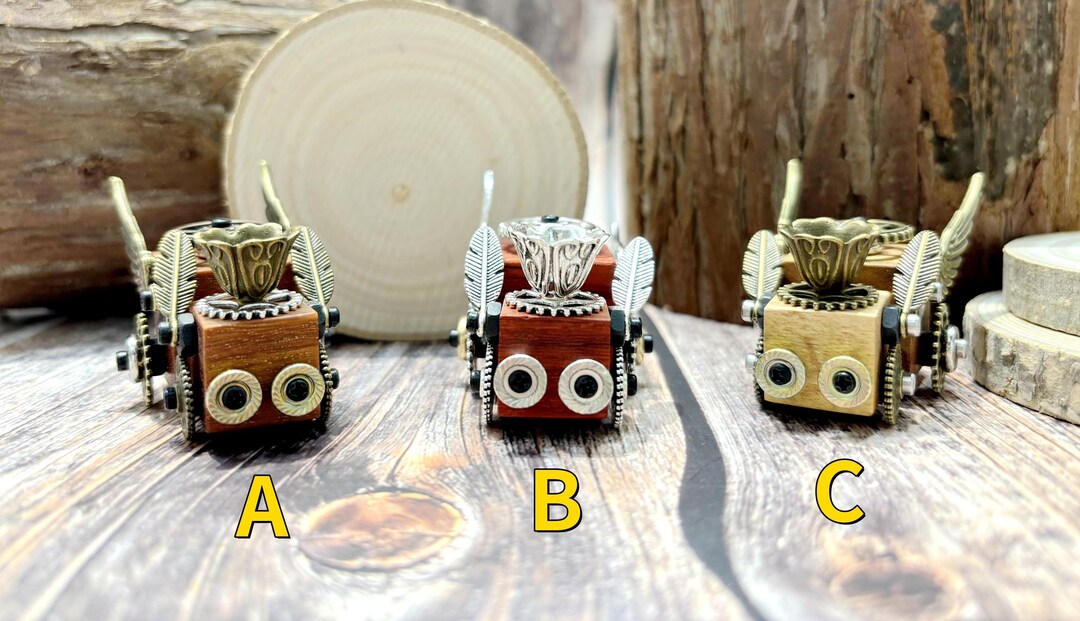 Handmade Wooden Steampunk Decor Train/ Robot Toy / Steampunk Robot ...