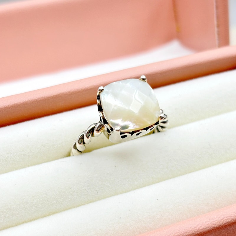 Silver Pearl Ring Signet - Etsy UK