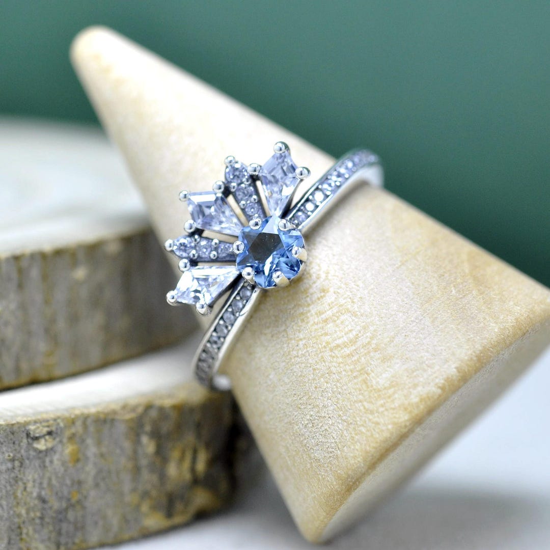 Sterling Silver Frozen Queen Elsa Tiara Ring, Cubic Zirconia - Etsy