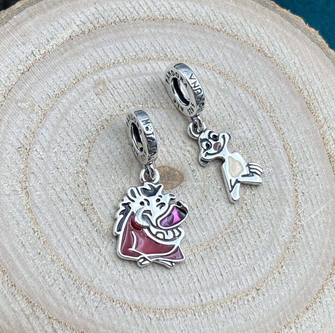 Sterling Silver the Lion King Timon & Pumbaa Splittable Dangle Charm - Etsy