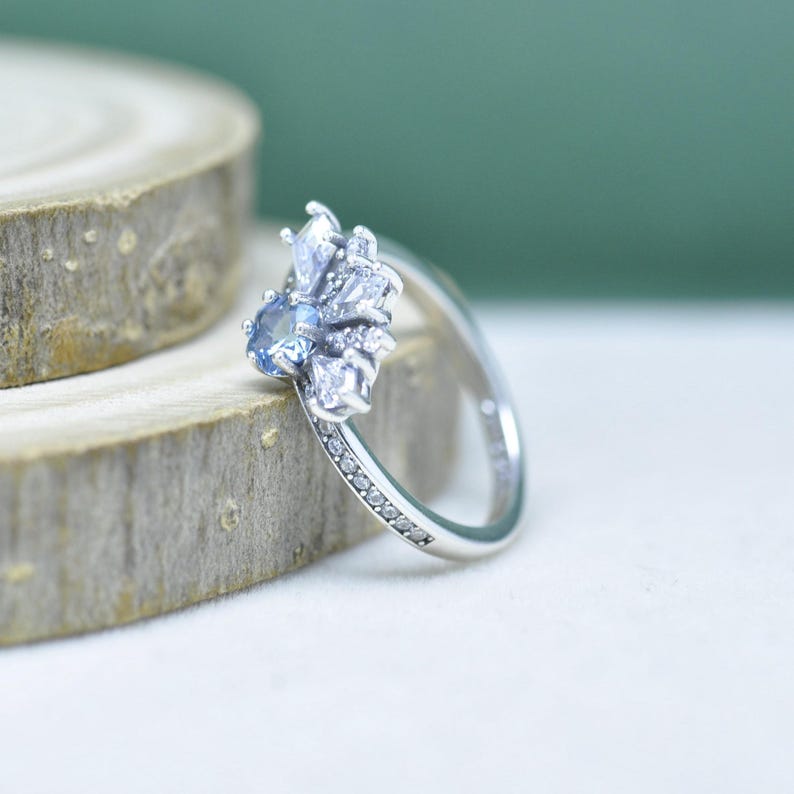 Sterling Silver Frozen Queen Elsa Tiara Ring, Cubic Zirconia - Etsy
