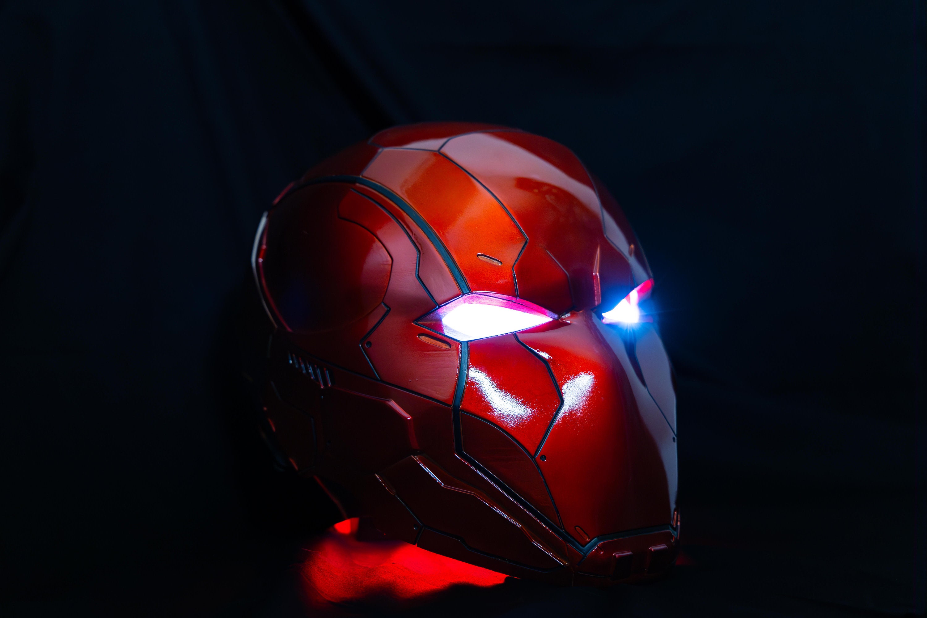 Red Hood Cosplay Helmet – Wearable Mech Mask, Futuristic Costume Prop ...